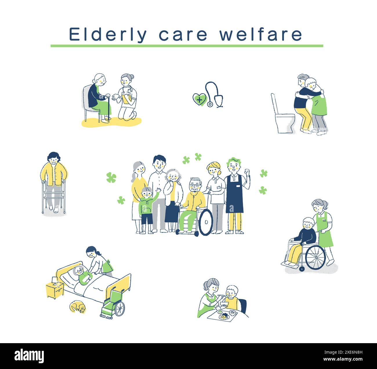 Various care and welfare images Set Stock Photo - Alamy