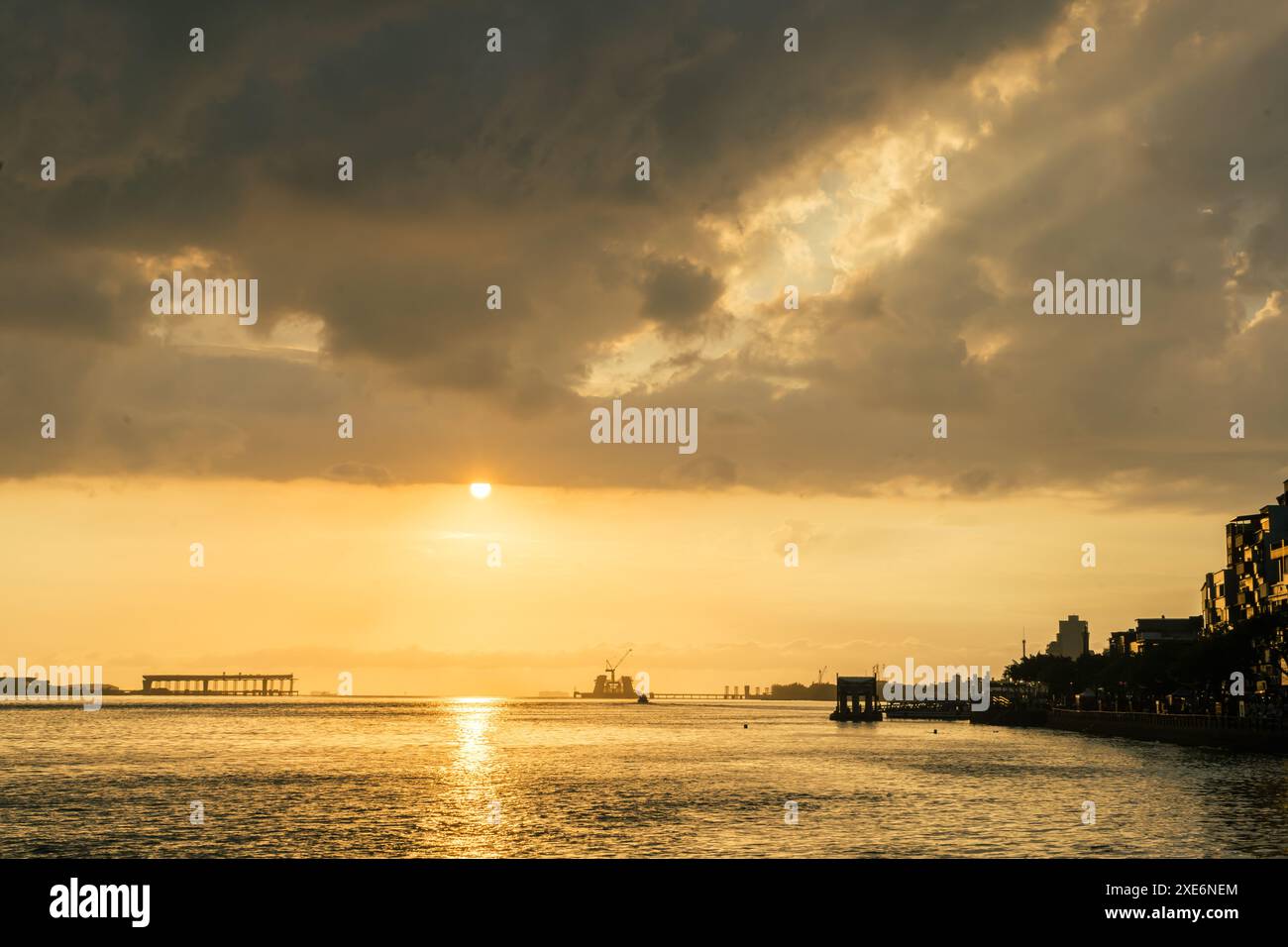 Scenery of Tamsui river with sunset in Taiwan Stock Photo - Alamy