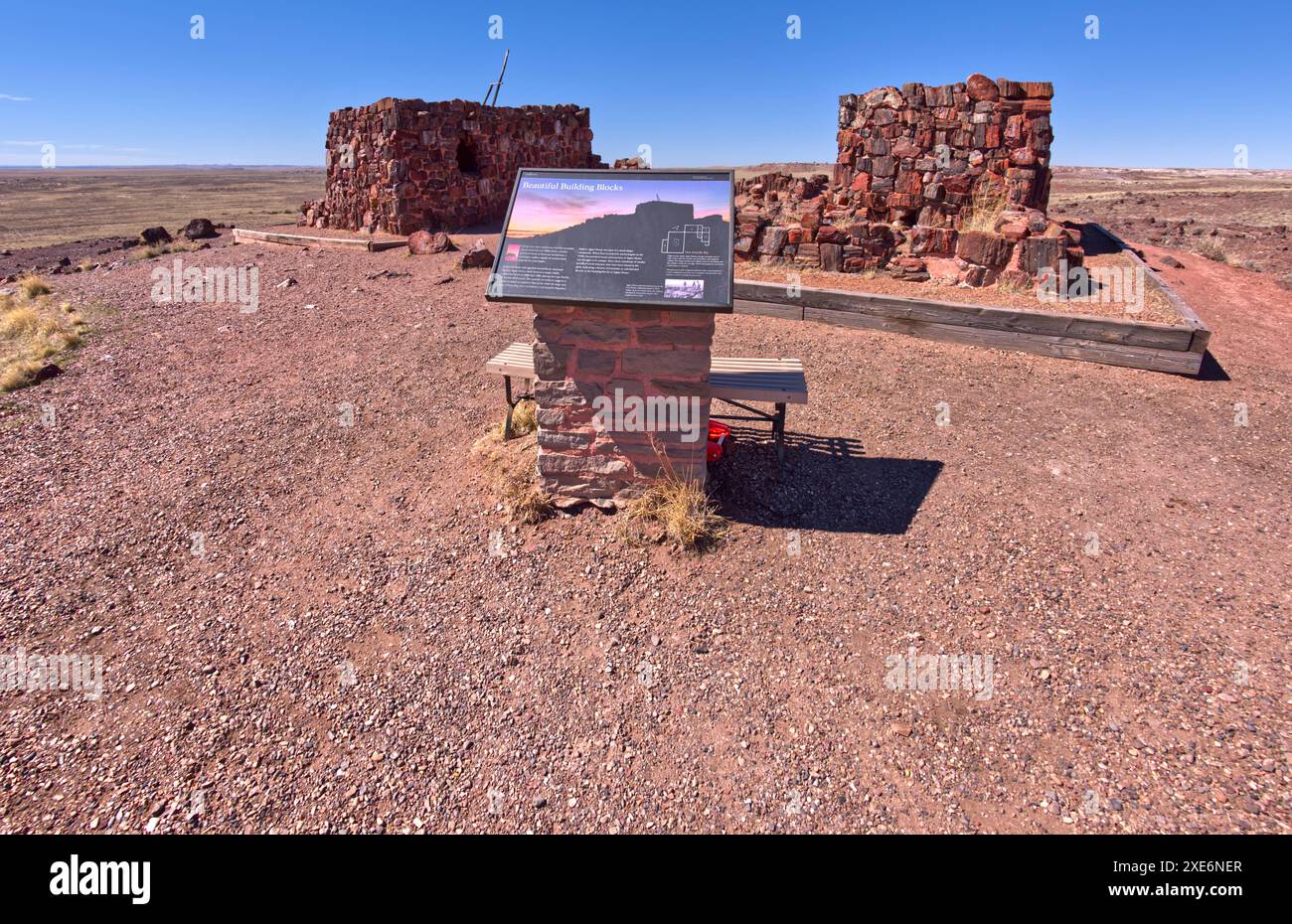 An information sign detailing the history of Agate House in Petrified ...