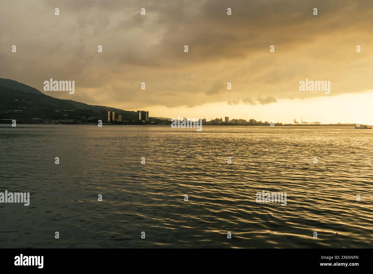 Scenery of Tamsui river with sunset in Taiwan Stock Photo - Alamy