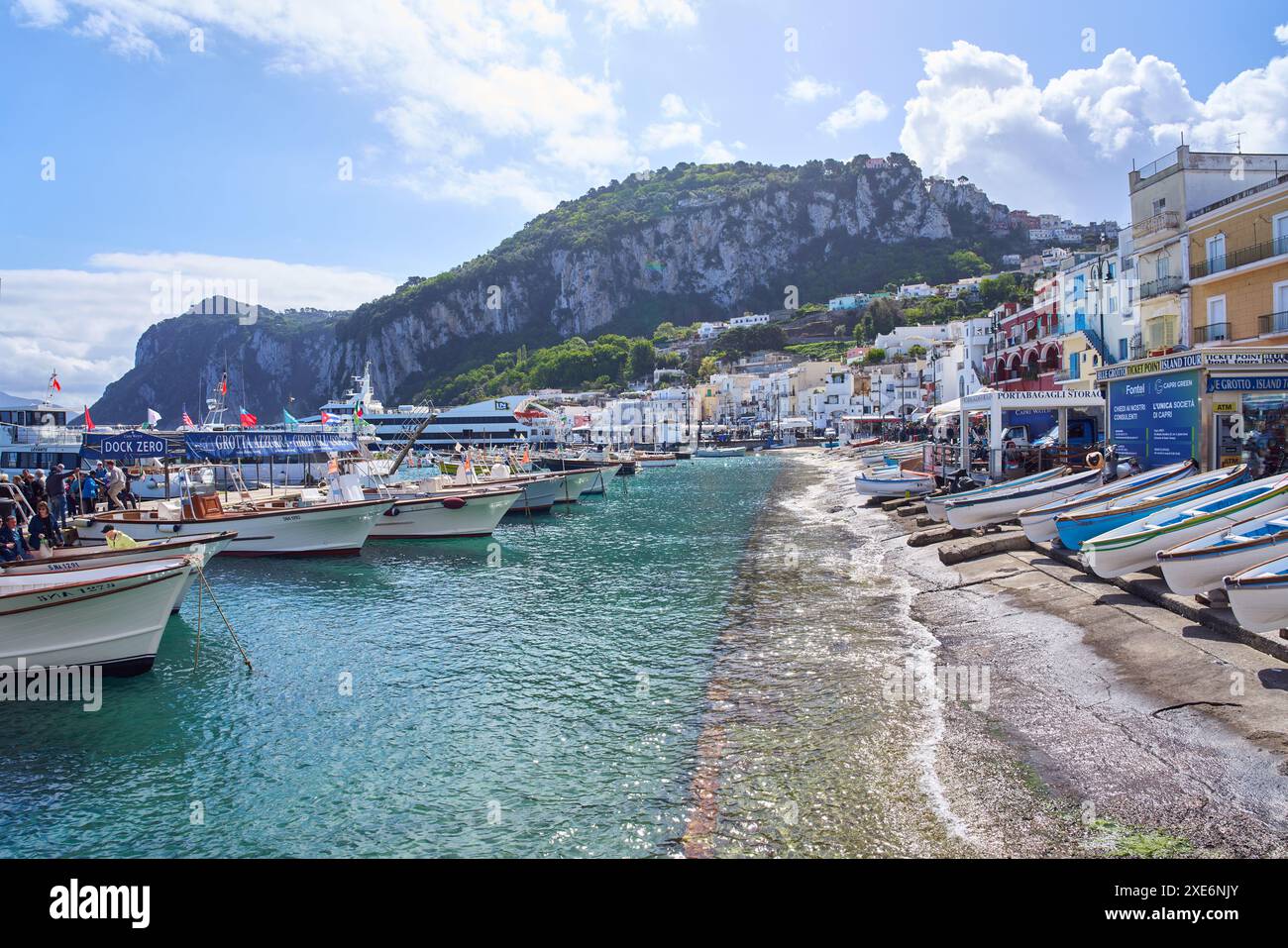 The harbor of the island of Capri, Campanian Archipelago, Italy Stock ...
