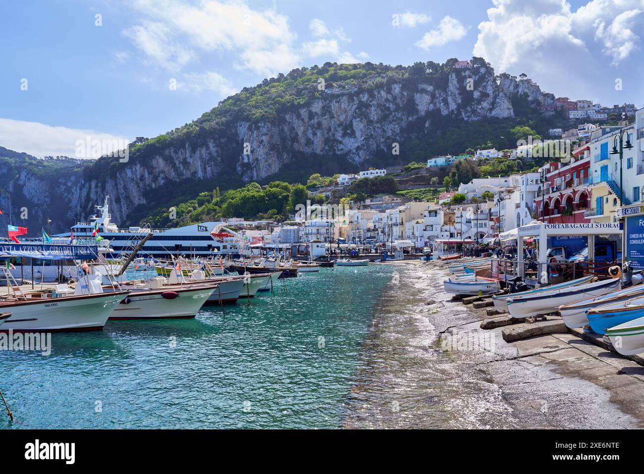 The harbor of the island of Capri, Campanian Archipelago, Italy Stock ...