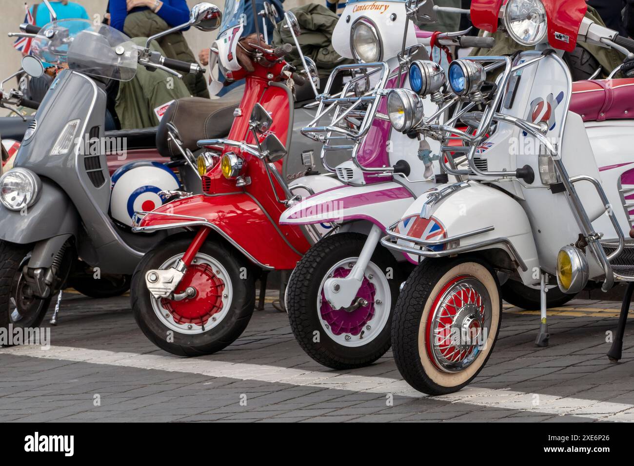 Big 7 Scooter Rally in Margate Kent UK Stock Photo - Alamy
