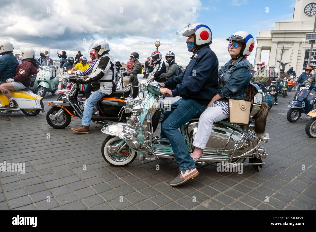 Big 7 Scooter Rally in Margate Kent UK Stock Photo - Alamy
