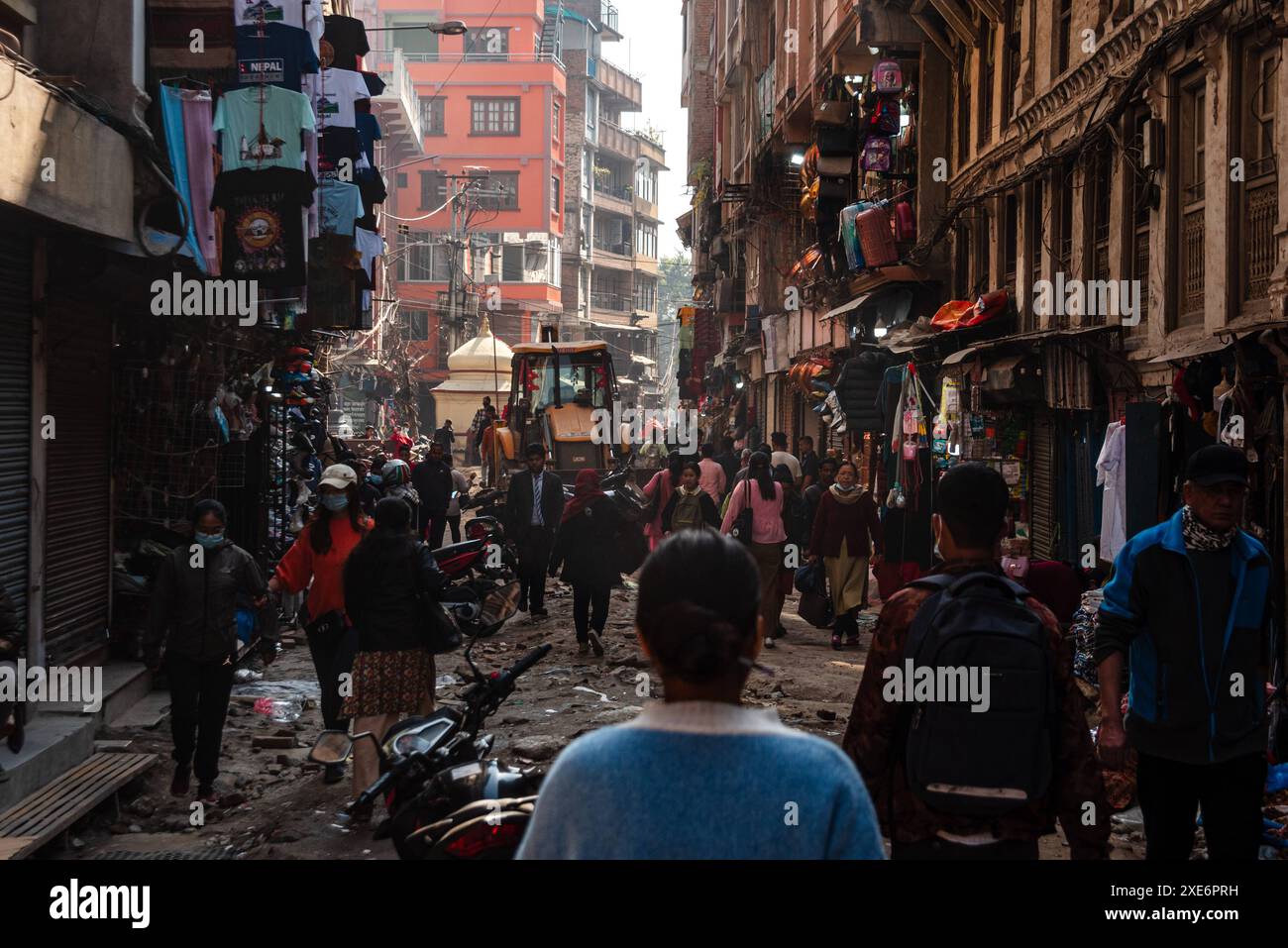 Busy chaotic street in Kathmandu near New Road and Thamel, Kathmandu ...