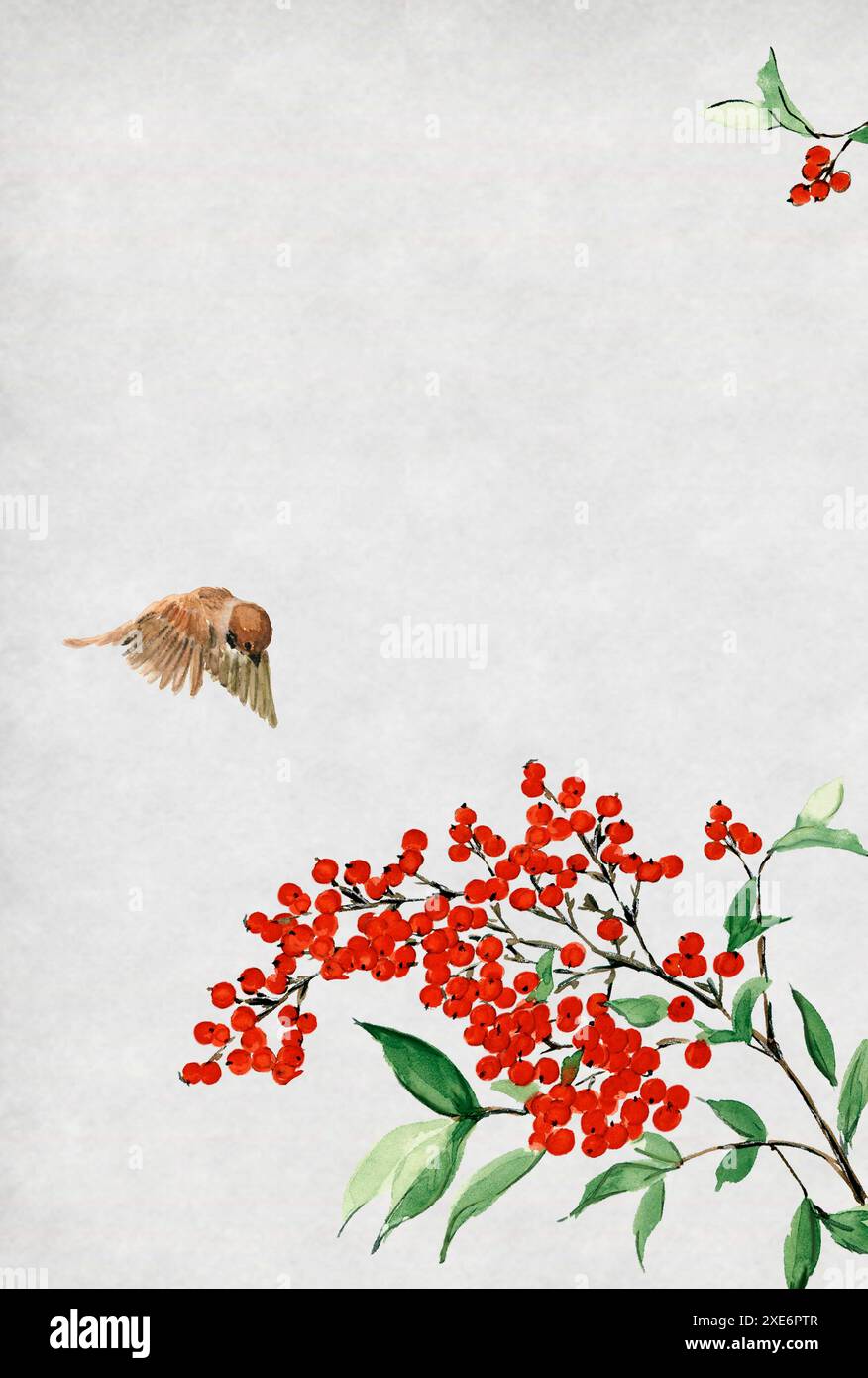 Template for cold weather greeting card drawn with watercolours ...