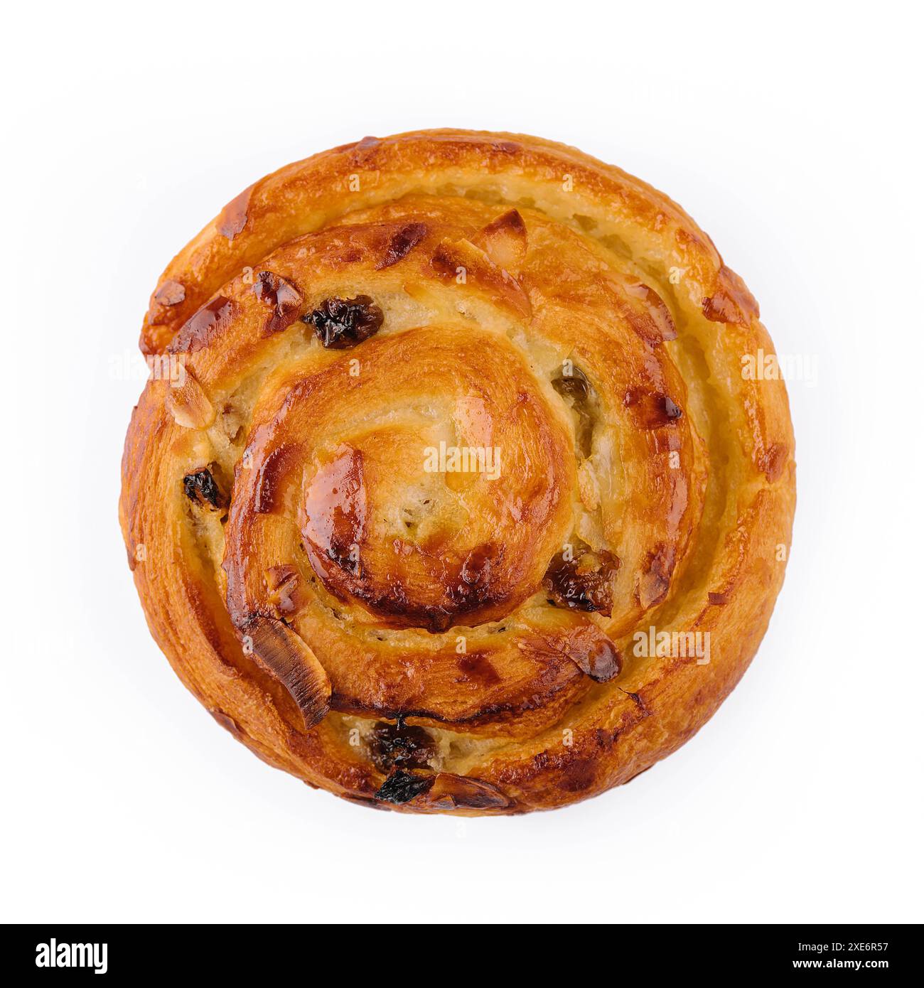 Homemade puff pastry bun with almond flakes Stock Photo - Alamy