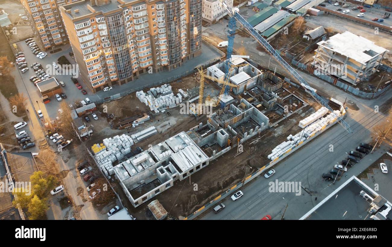 Aerial view footage residential buildings hi-res stock photography and ...