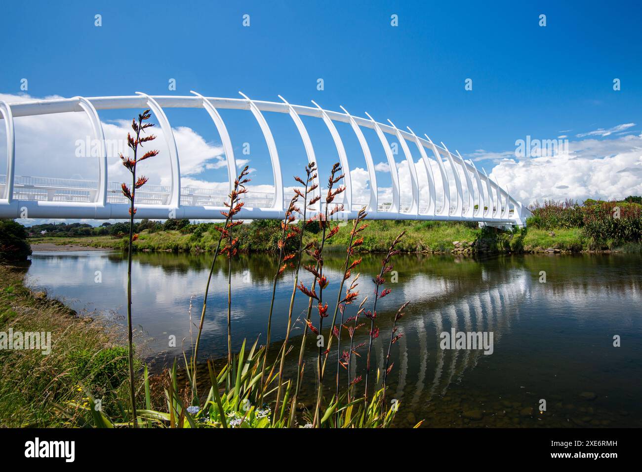 Unique architecture of Te Rewa Rewa Bridge in New Plymouth, North ...
