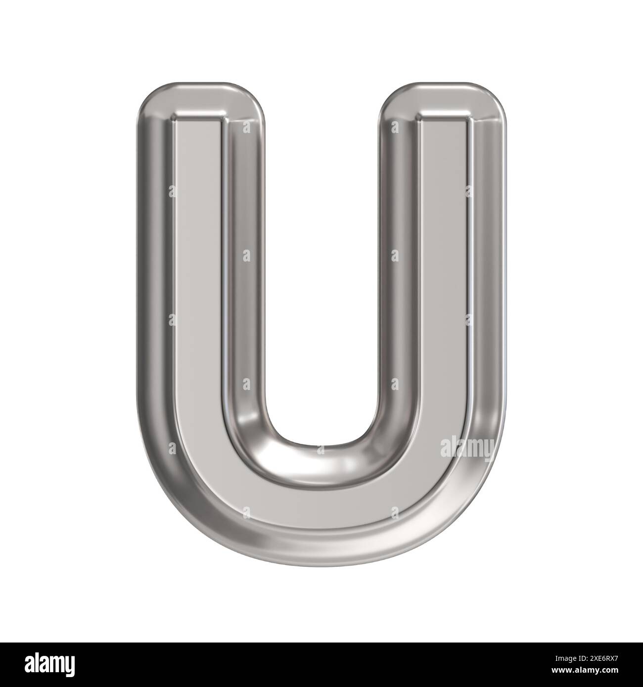 Steel font Letter U 3D Stock Photo - Alamy