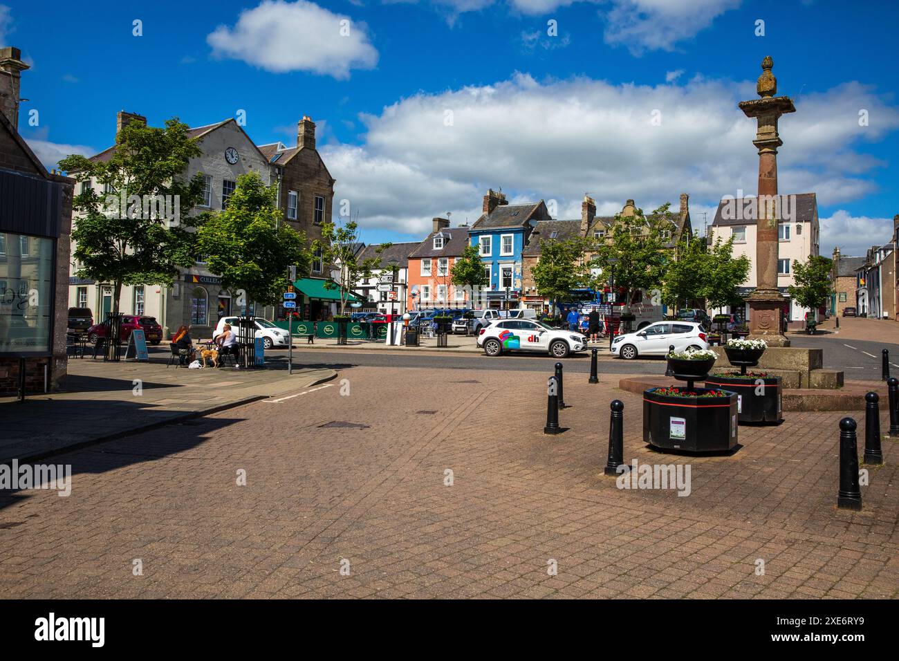 The Market Square, Duns in the Scottish Borders Stock Photo - Alamy