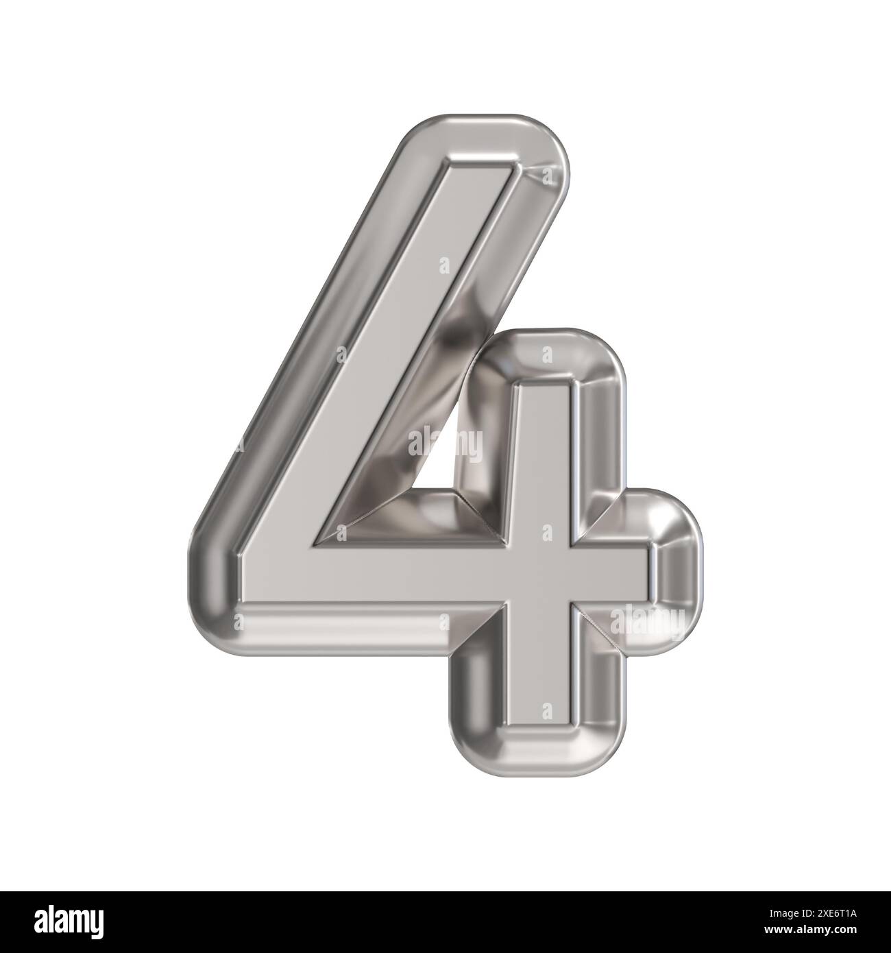 Steel font Number 4 FOUR 3D Stock Photo - Alamy