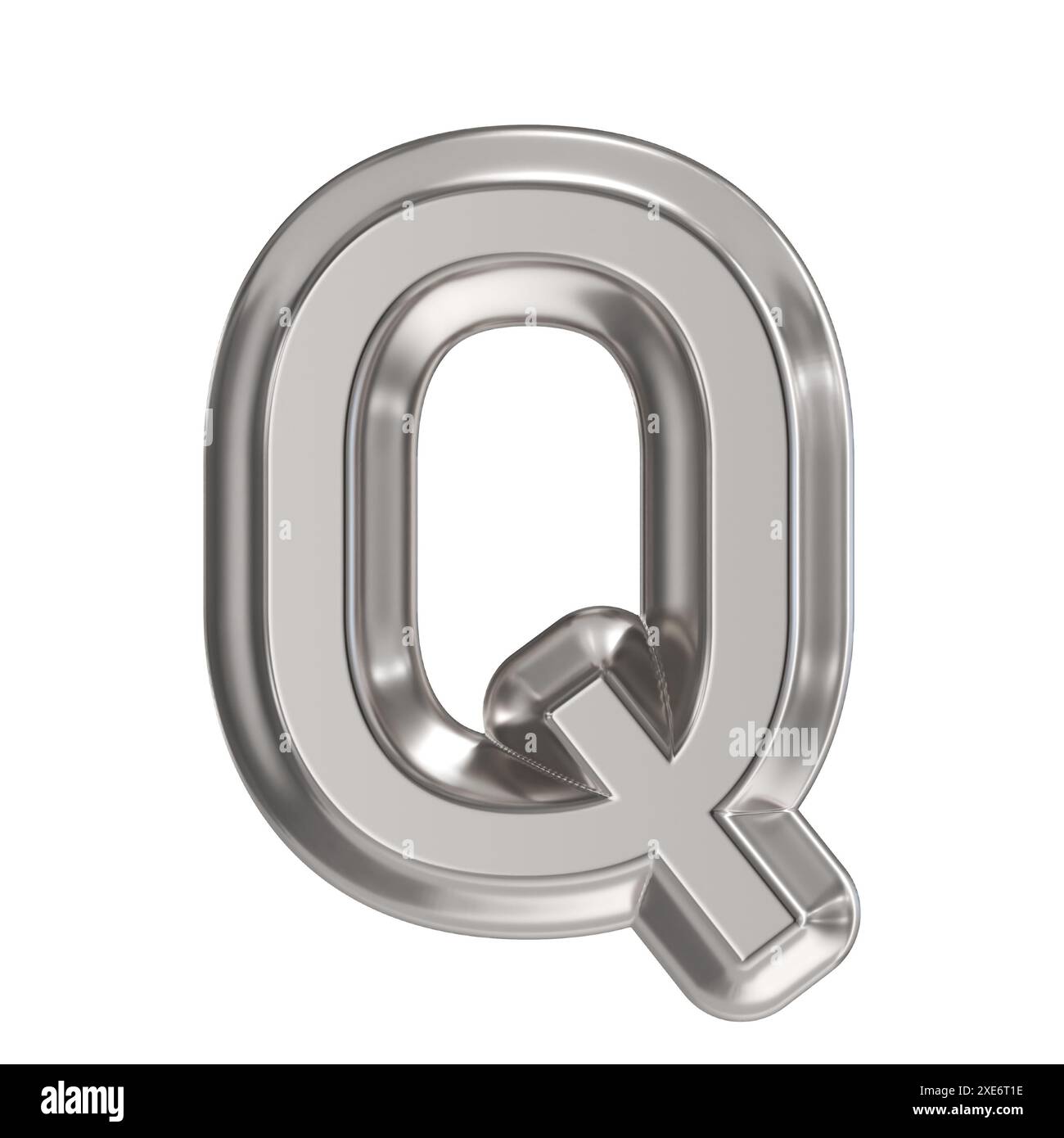 Steel font Letter Q 3D Stock Photo - Alamy