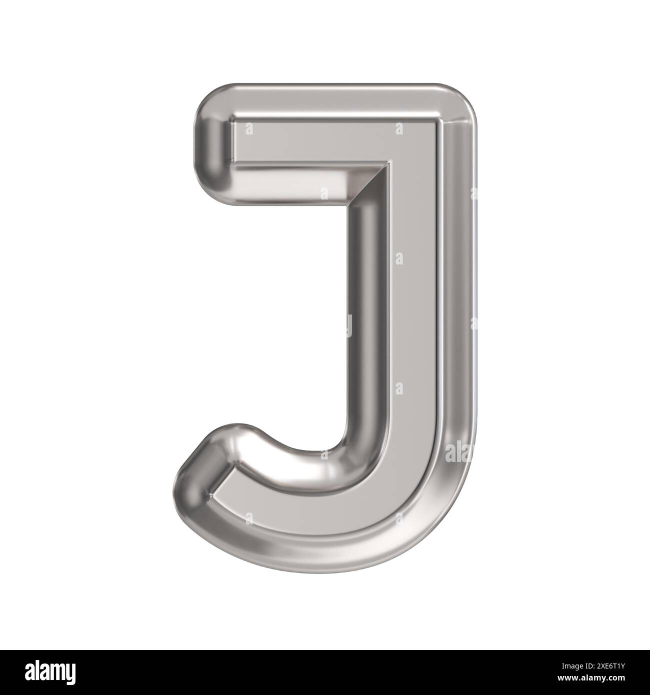 Steel font Letter J 3D Stock Photo - Alamy