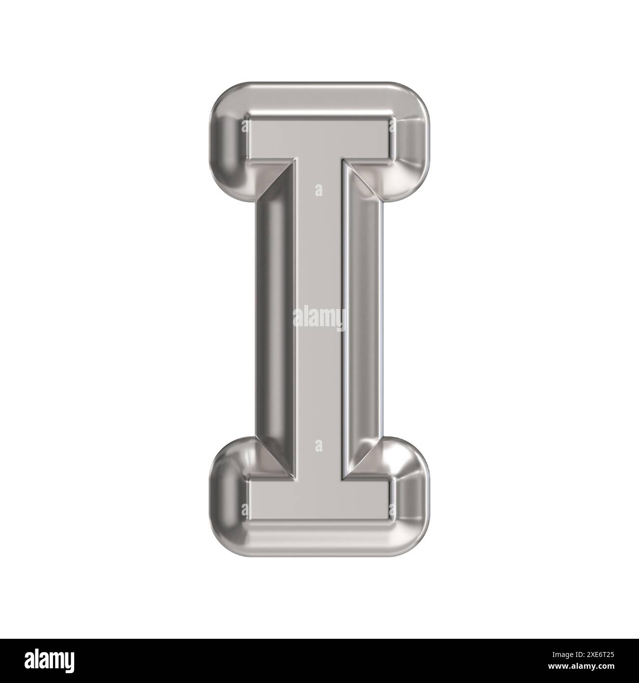 Steel font Letter I 3D Stock Photo - Alamy