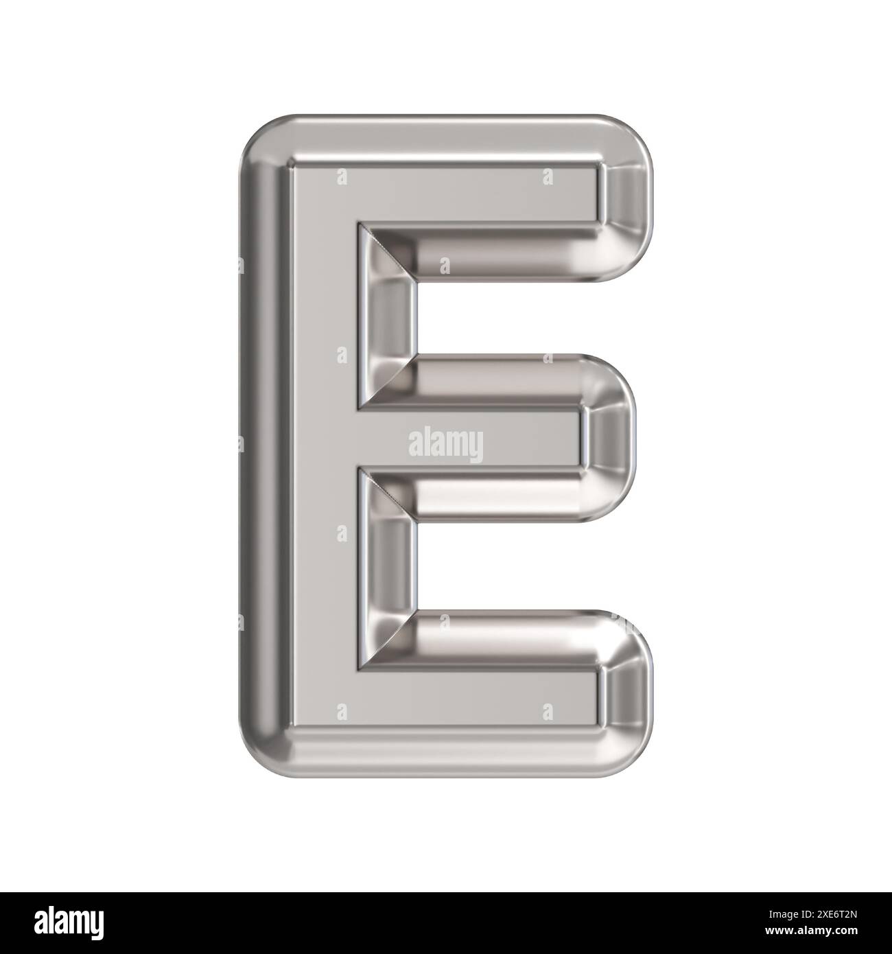 Steel font Letter E 3D Stock Photo - Alamy