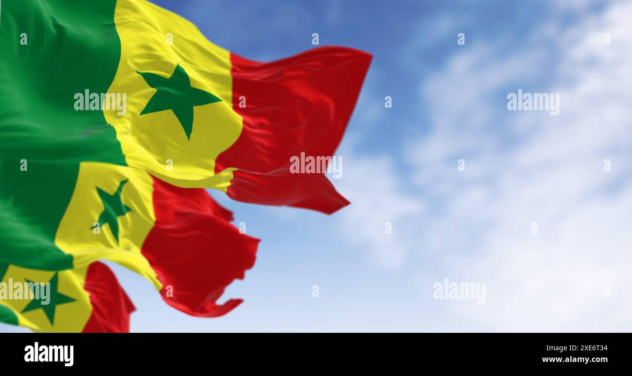 Detail of the Senegal national flag waving in the wind Stock Photo - Alamy