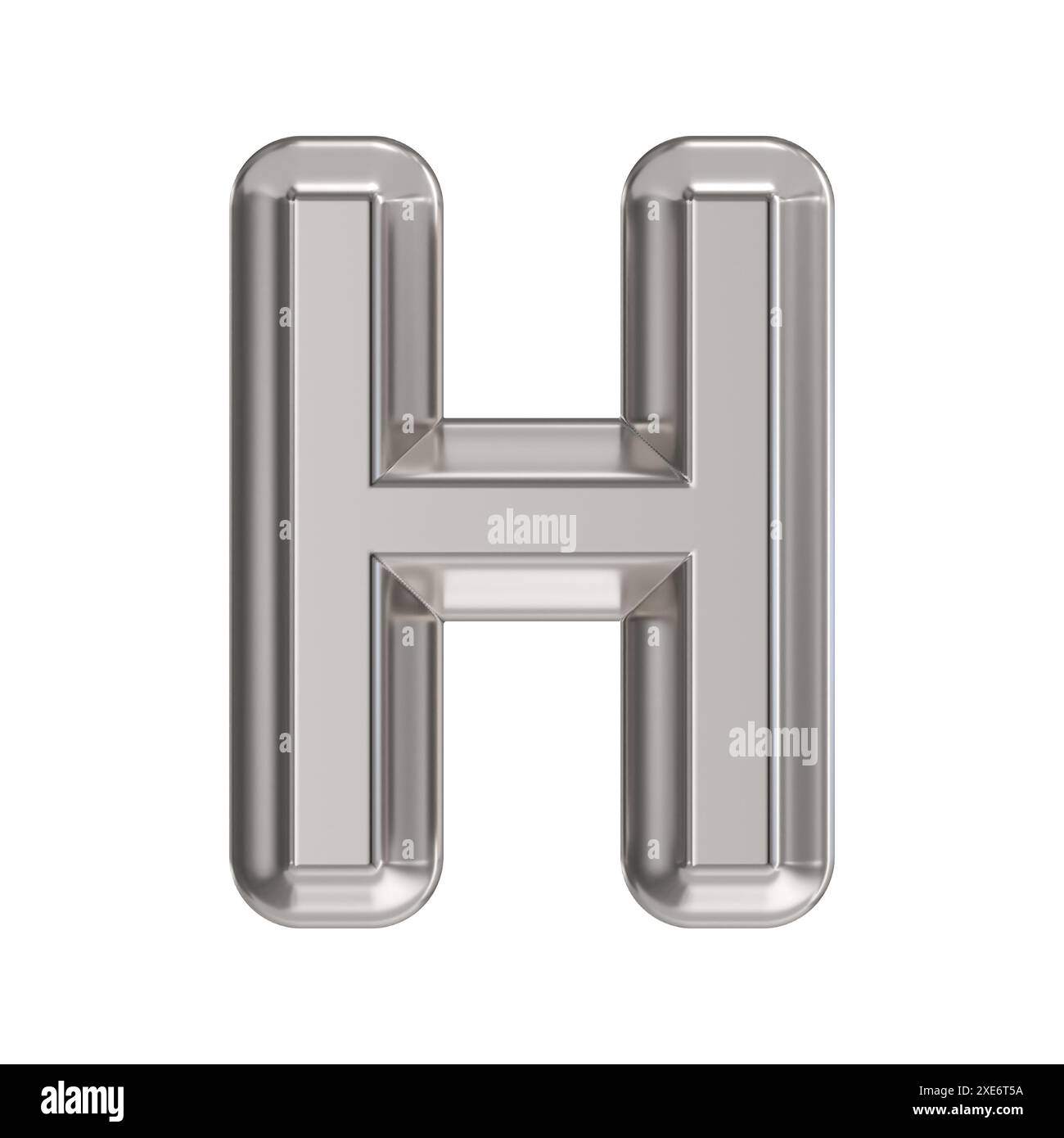 Steel font Letter H 3D Stock Photo - Alamy