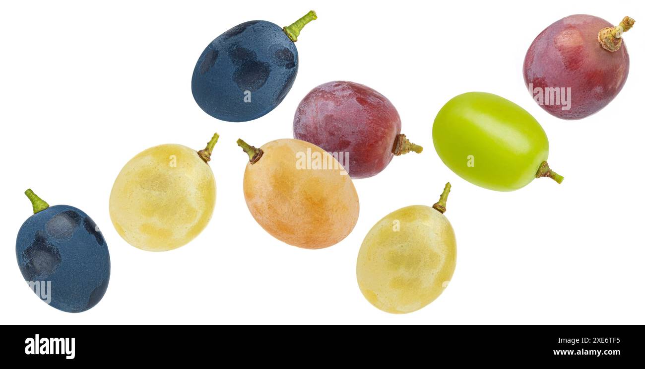 Grape mix isolated on white background Stock Photo - Alamy