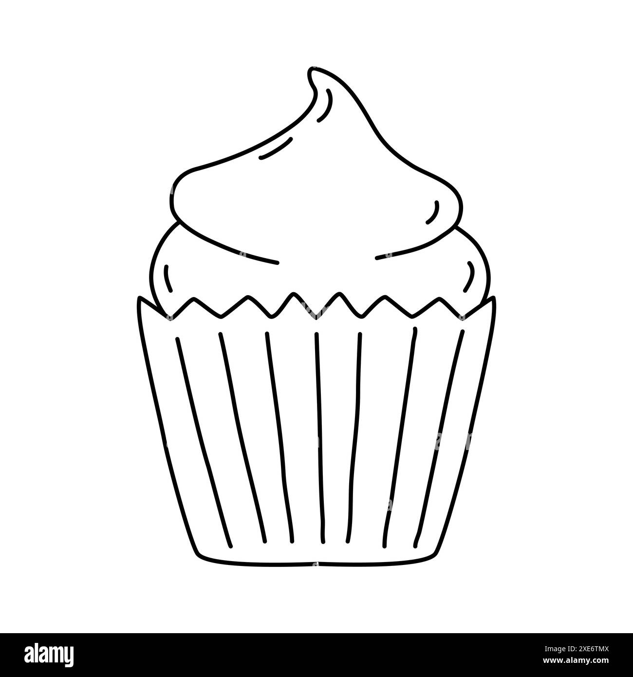 Cupcake icon outline style Black and White Stock Photos & Images - Alamy