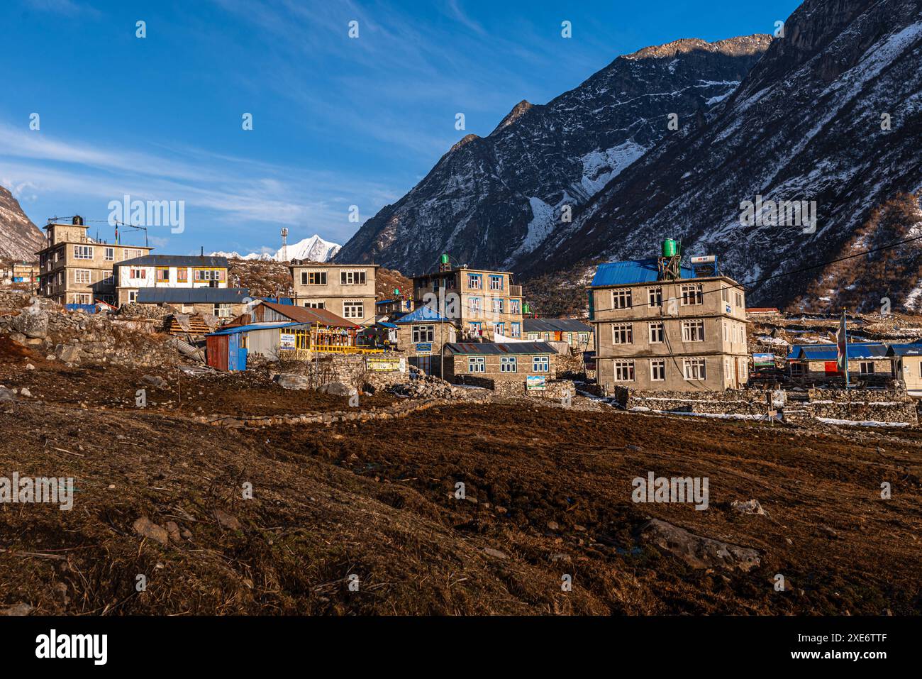 Houses and Lodges of Lang Tang village, Himalayas, Nepal, Asia ...