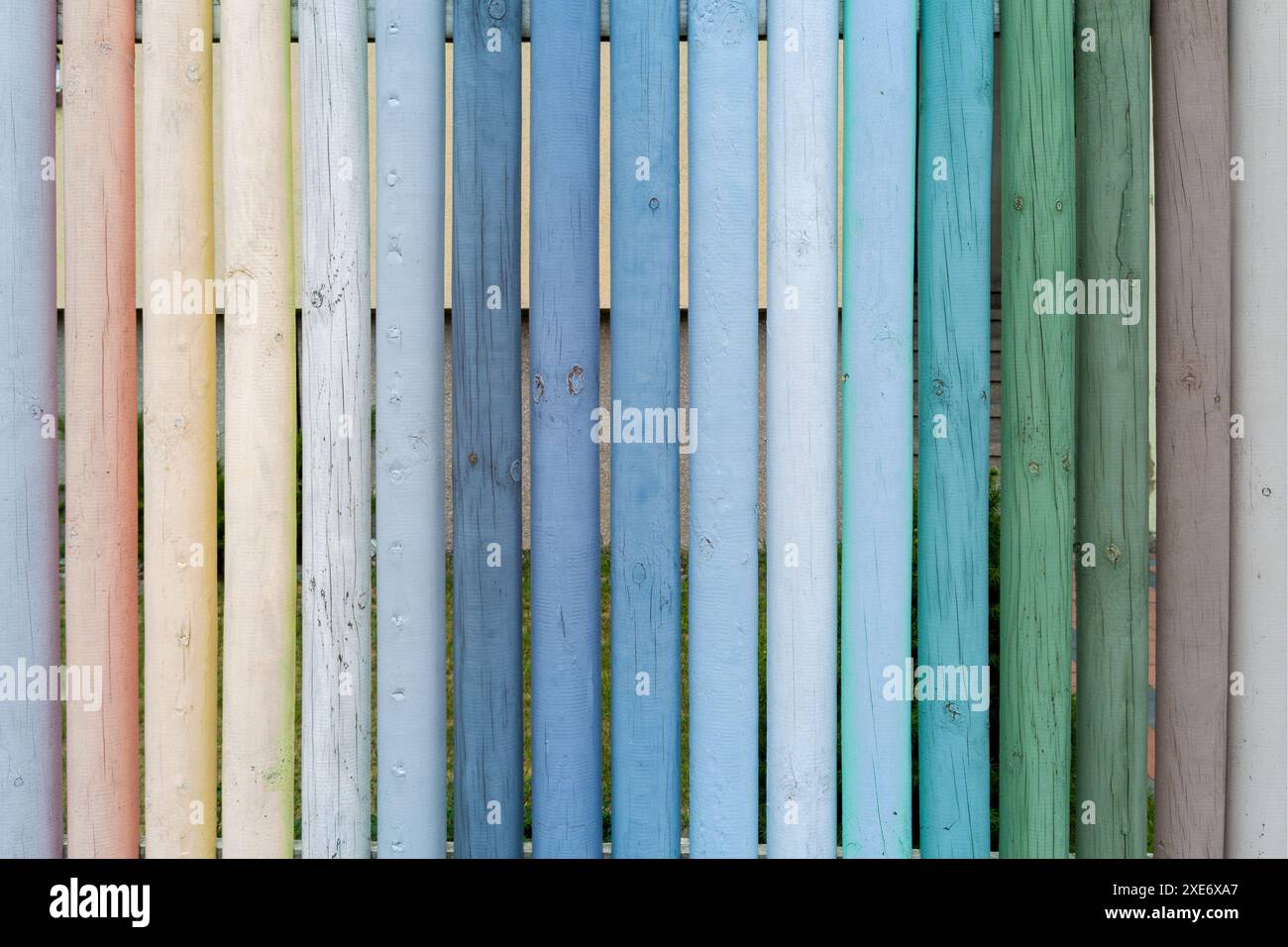 Colorful Wooden Fence Close-Up Stock Photo - Alamy