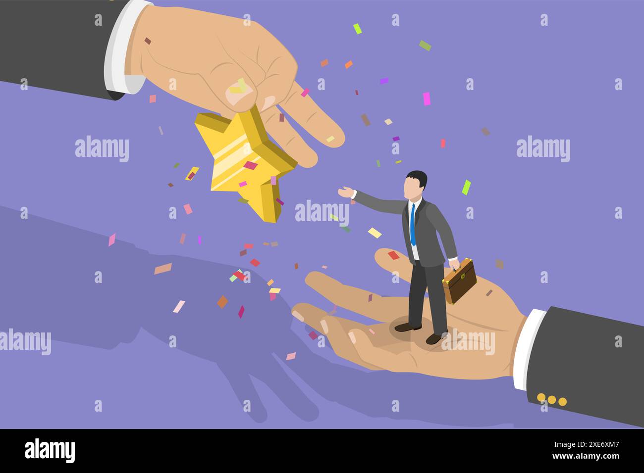 3D Isometric Flat Conceptual Illustration of Employee Recognition And ...