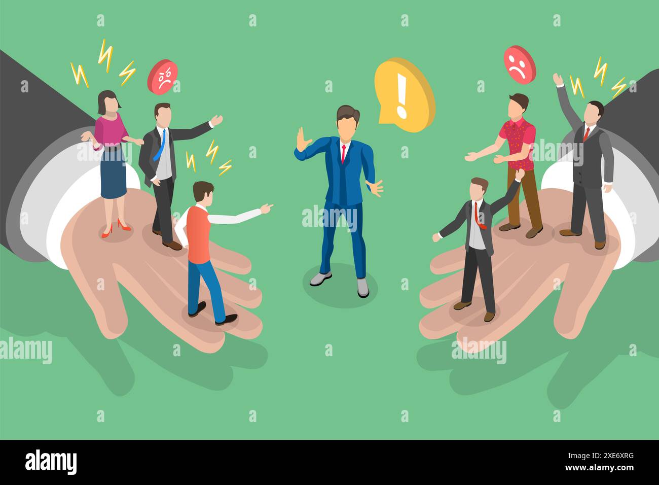 3D Isometric Flat Conceptual Illustration of Mediation - Settlement of ...