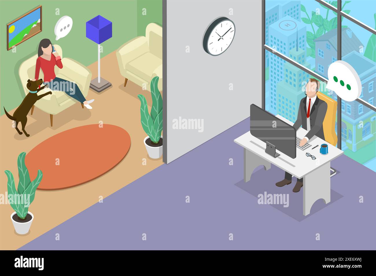 Customer service cartoon tech support hi-res stock photography and ...