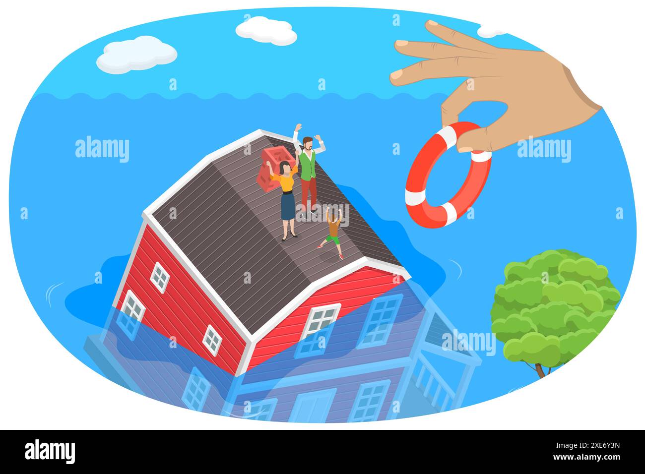 3D Isometric Flat Conceptual Illustration of Underwater Mortgage, Loan ...