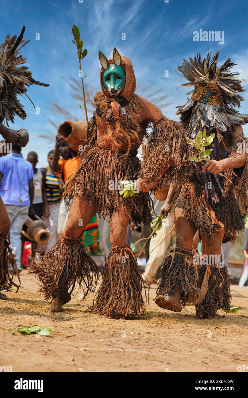 Masked dancers, The Kulamba Traditional Ceremony of the Chewa people ...