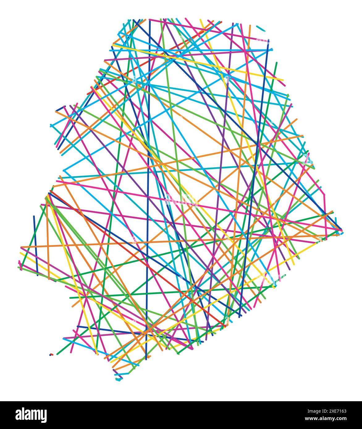 Abstract map of Niue showing the country with random crossing colored ...
