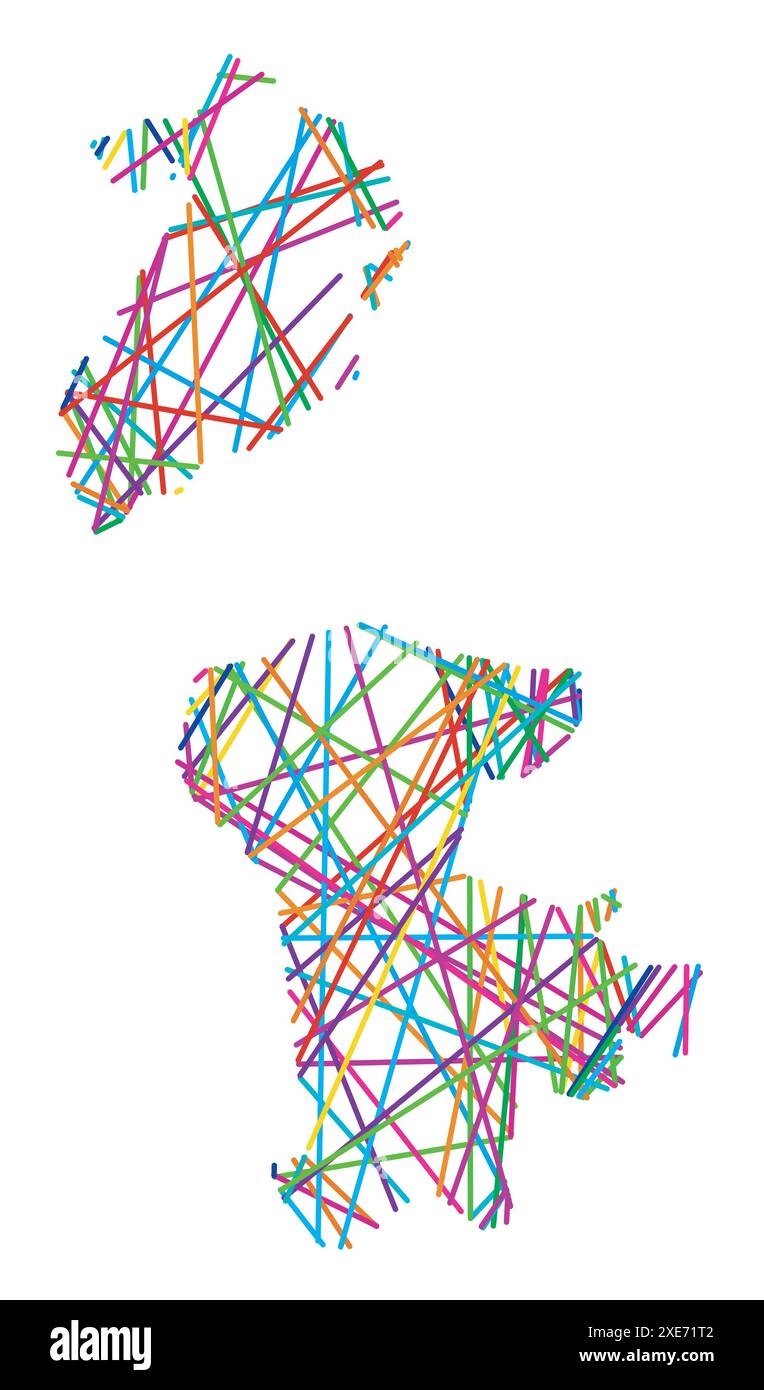 Abstract map of Macau showing the country with random crossing colored ...