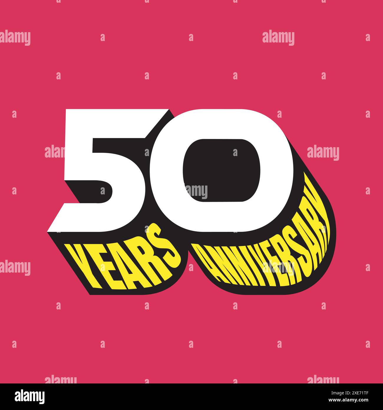 50 years anniversary 3D logo. 50th anniversary sticker, label, badge ...