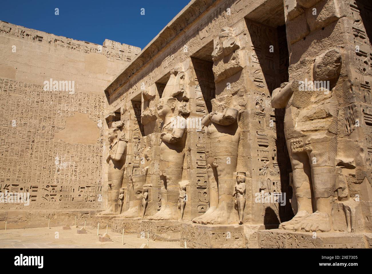Osirian Statues, Northern Portico, First Courtyard, Medinet Habu ...