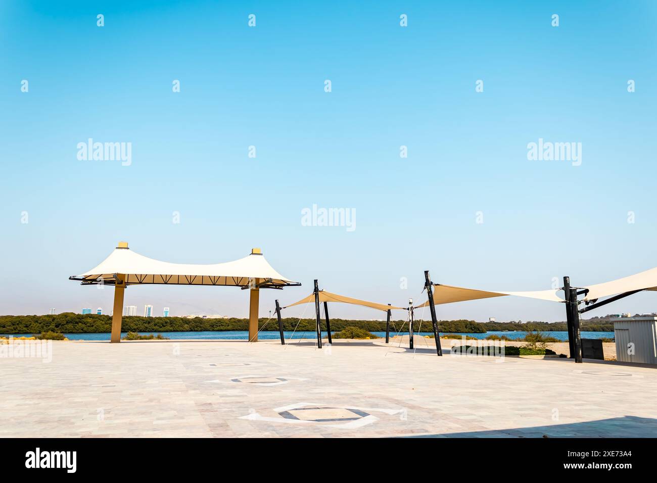 Tensioned canvas for awning, sun protection, rain protection. High ...