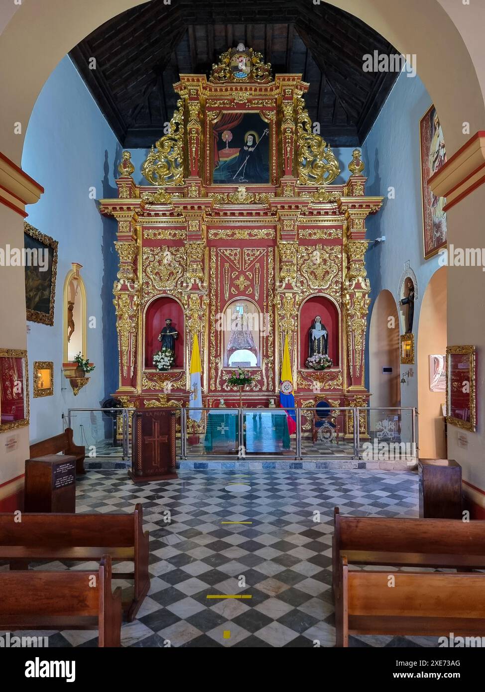 Colombia, Cartagena de Indias, altar of the Popa convent Stock Photo ...