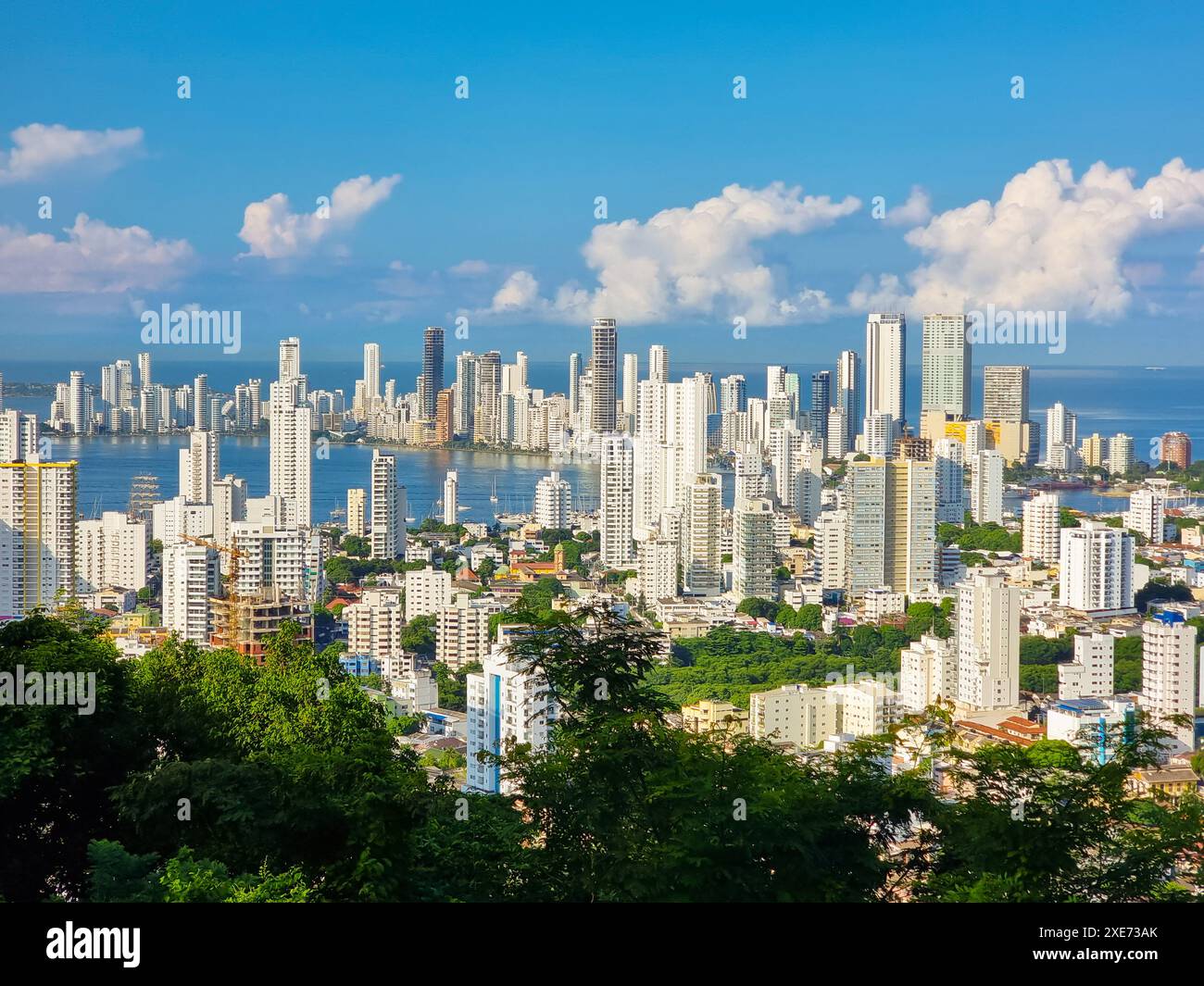 Colombia, Cartagena de Indias, panoramic view of the modern city on the ...