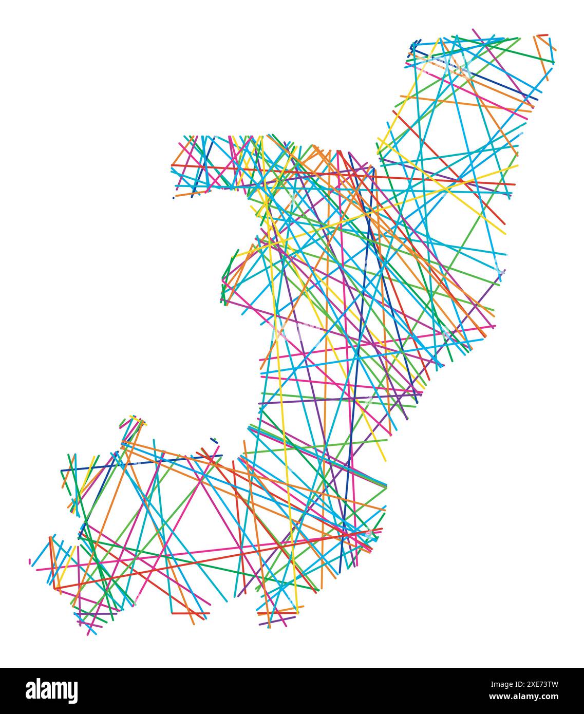 Abstract map of the Republic of the Congo showing the country with ...