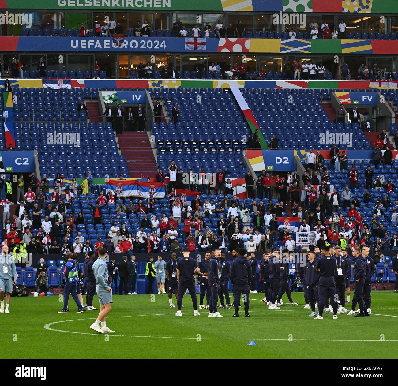 GELSENKIRCHEN, GERMANY - JUNE 16: Marc Guehi, Conor Gallagher before the UEFA EURO 2024 group ...