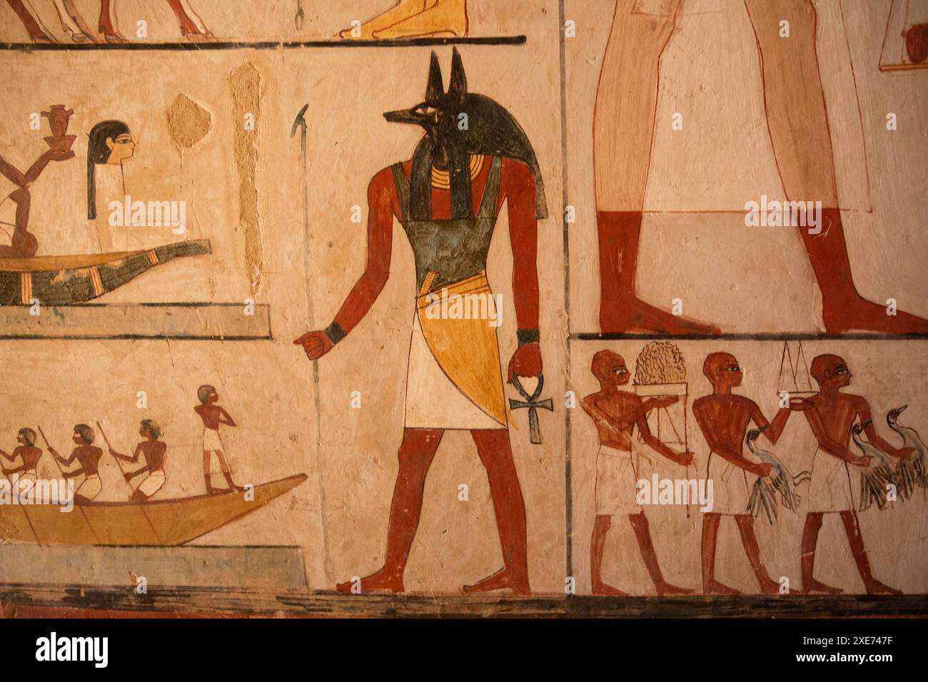 Image of God Anubis, Wall Paintings, Tomb of Menna, TT69, Tombs of the ...
