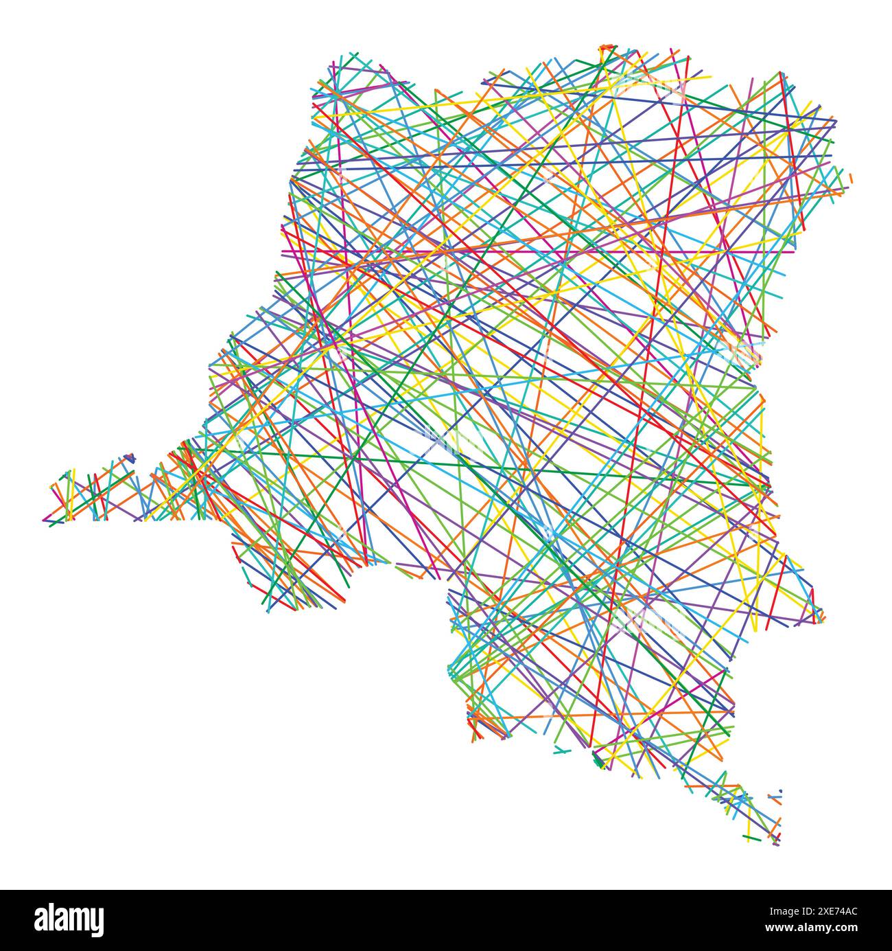Abstract Map Of The Democratic Republic Of The Congo Showing The