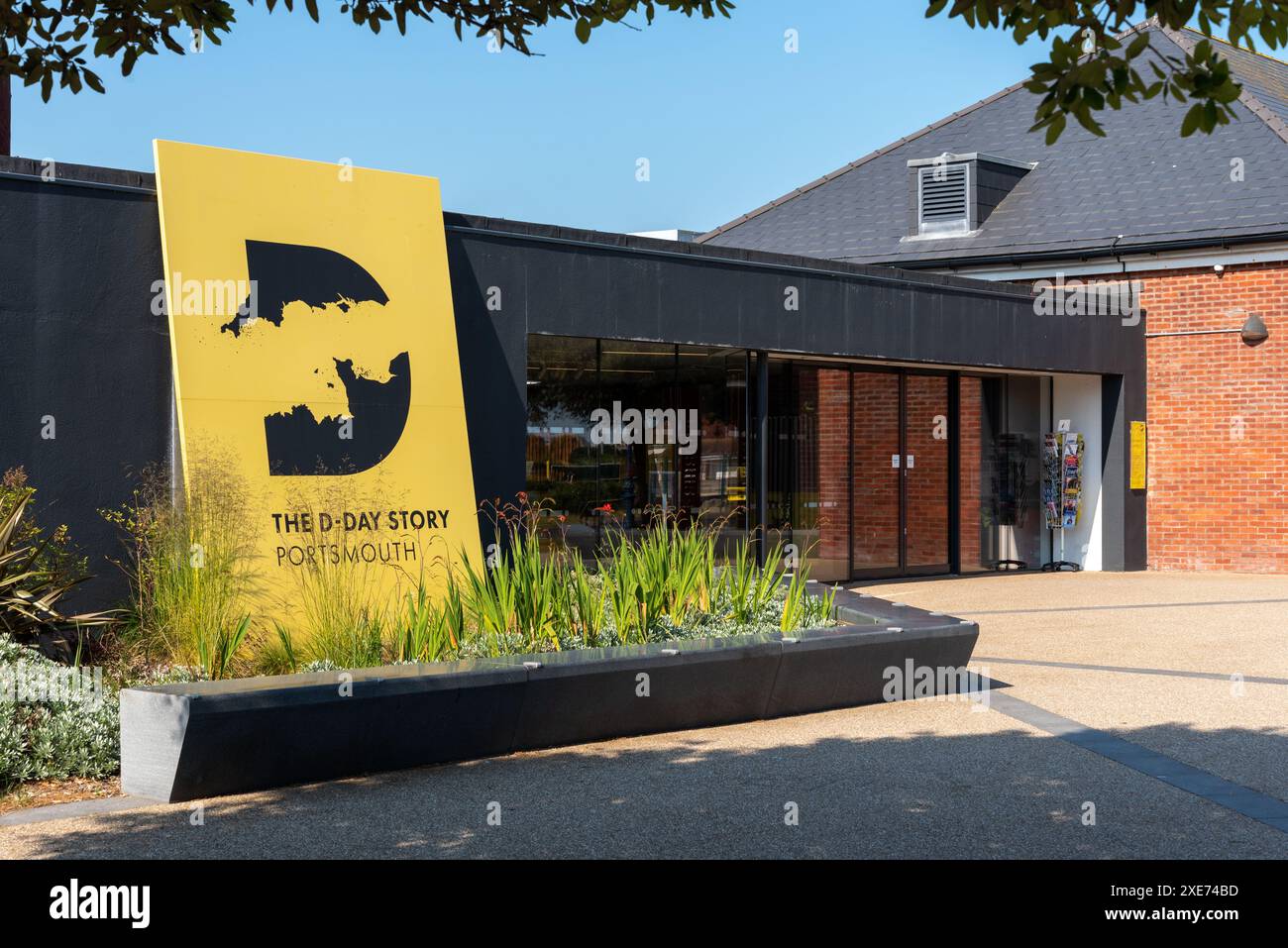 Main entrance to the D-Day story museum on Portsmouth seafront. With ...