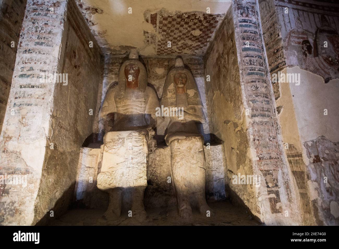 Statues of Amenemopet and Nodjmet, Tomb of Amenemopet, TT41, Tombs of ...