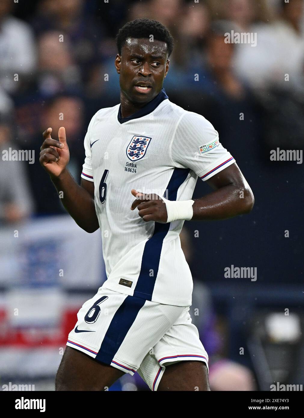 GELSENKIRCHEN, GERMANY - JUNE 16: Marc Guehi of England during the UEFA EURO 2024 group stage ...