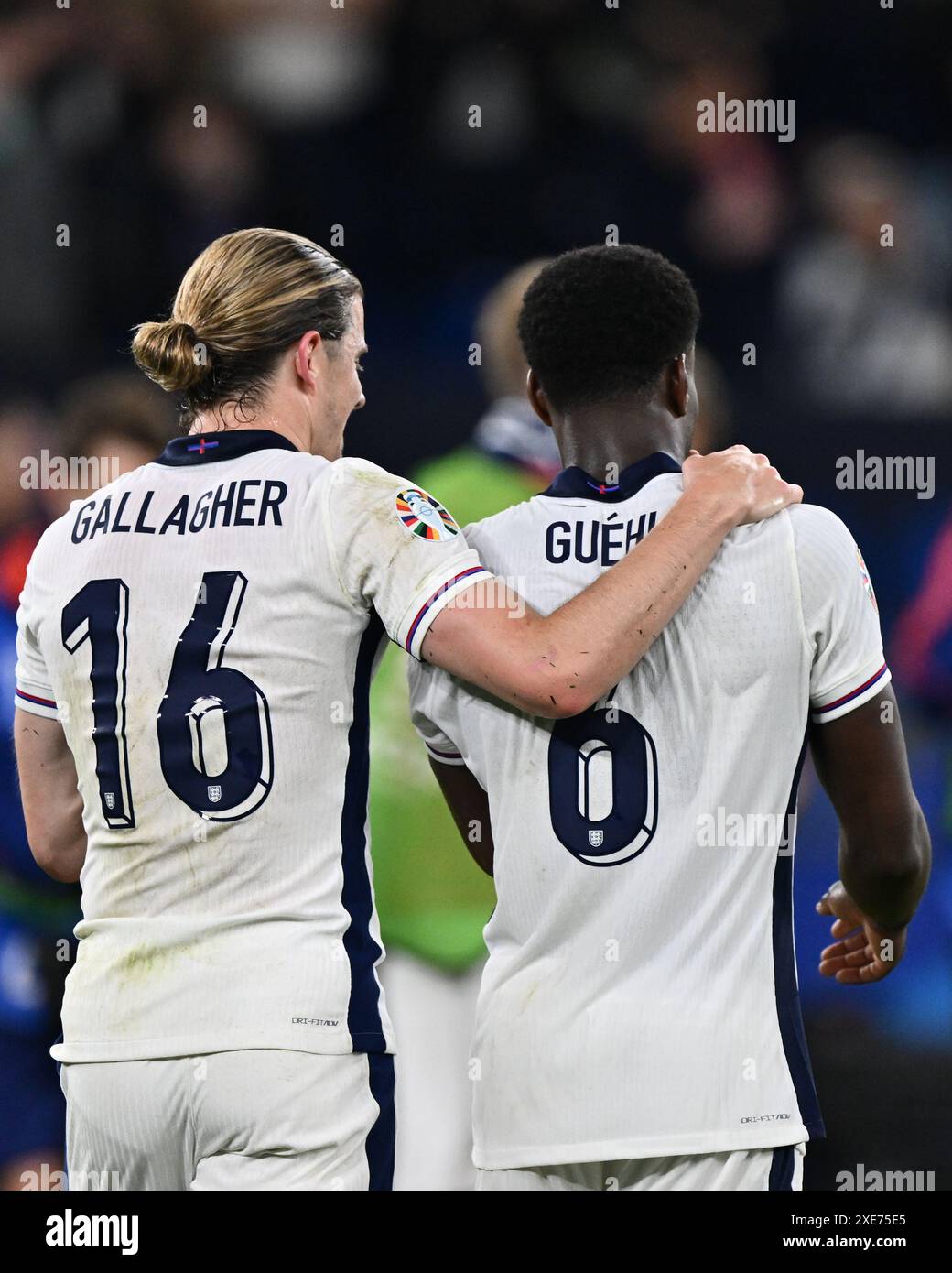 GELSENKIRCHEN, GERMANY - JUNE 16: Conor Gallagher, Marc Guehi during the UEFA EURO 2024 group ...
