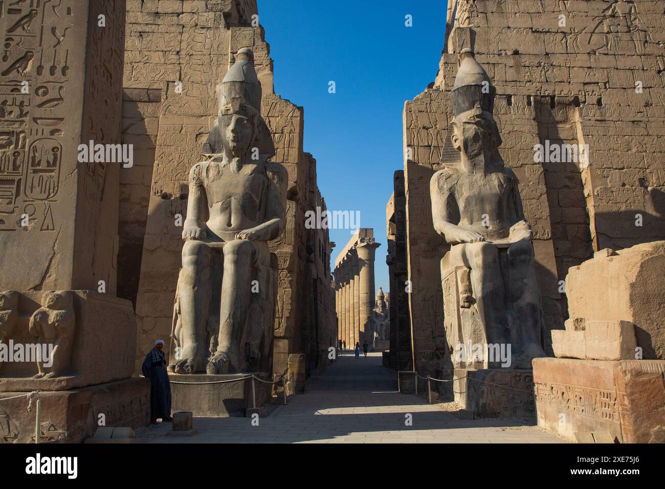 Statues of Rameses II, First Pylon of Rameses II, Luxor Temple, UNESCO ...