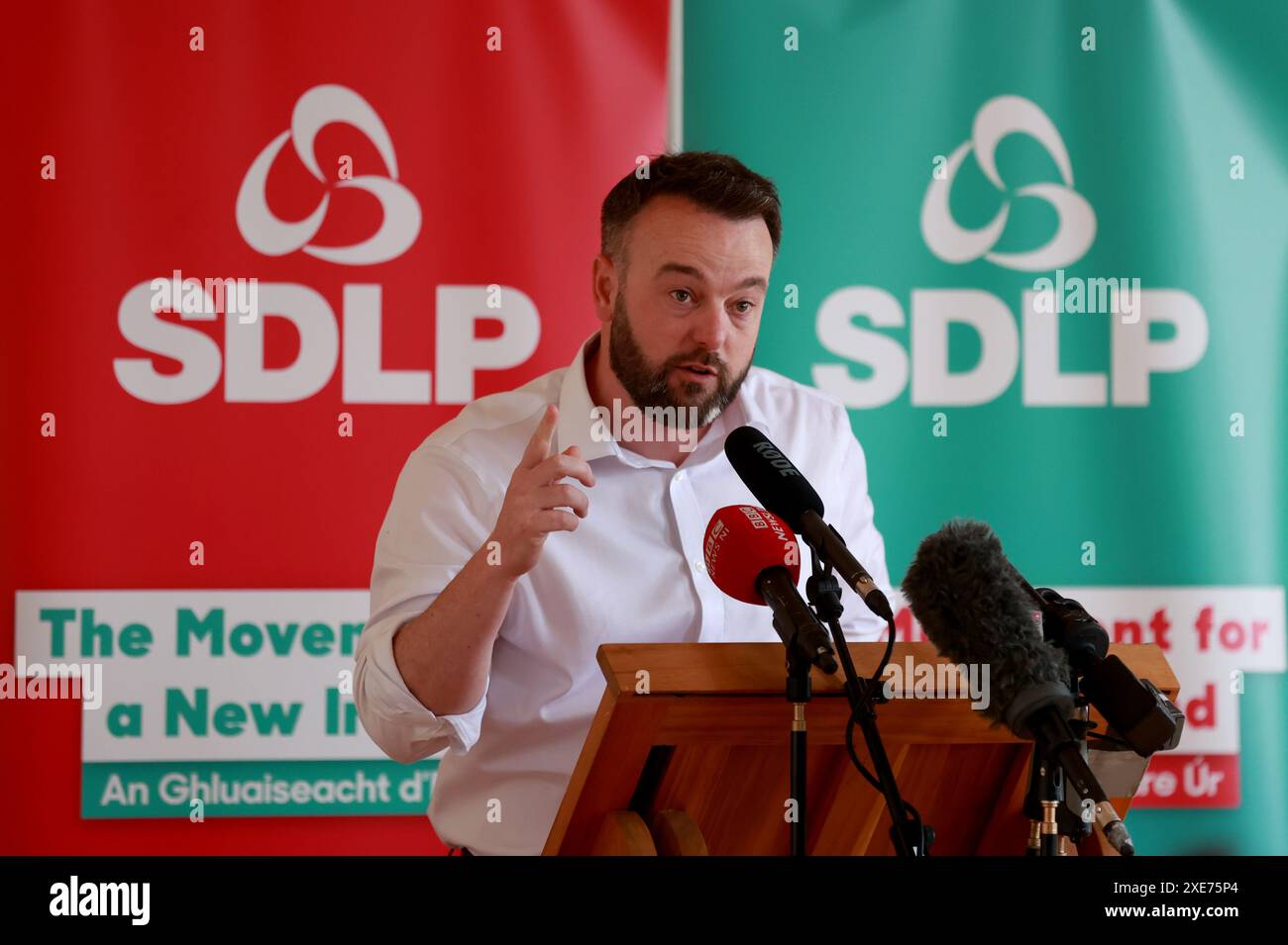 SDLP Leader Colum Eastwood during his party's manifesto launch at the ...