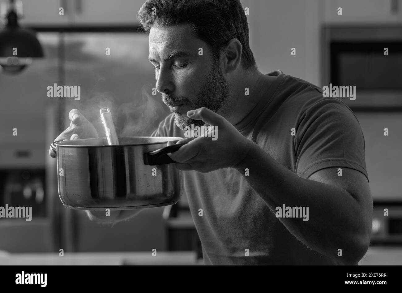 Healthy menu man Black and White Stock Photos & Images - Alamy