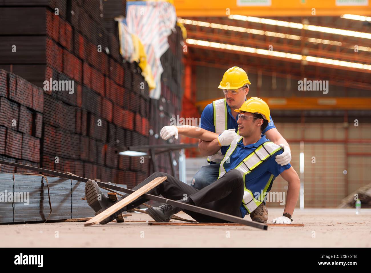 Warehouse employee was injured in an accident where iron fell on his ...